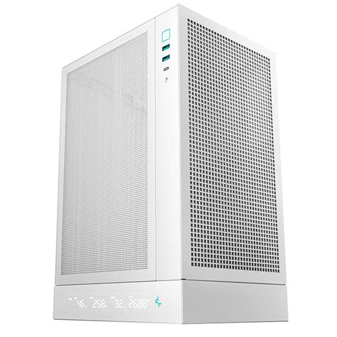 Deepcool Ch170 Digital White Mini Itx Case High Airflow Tempered