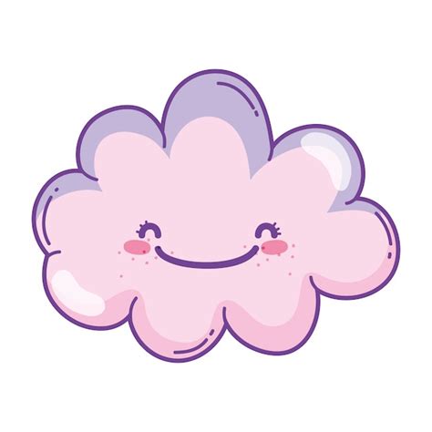 Linda Nube De Dibujos Animados Vector Premium