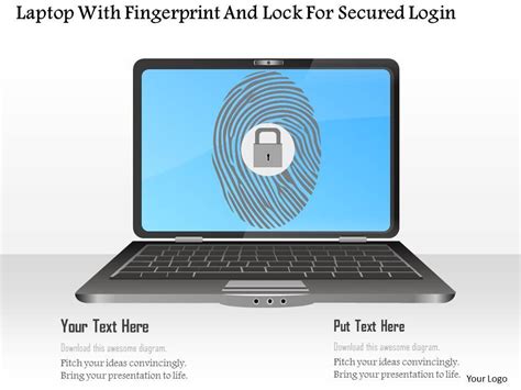 Laptop With Fingerprint And Lock For Secured Login Ppt Slides Templates PowerPoint Slides