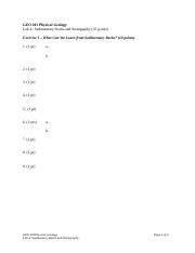Lab 4 Answer Sheet Docx GEO 201 Physical Geology Lab 4 Sedimentary Rocks And Stratigraphy 35
