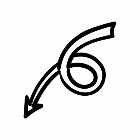 Arrow Scribble Doodle Down Loop Icon Download On Iconfinder
