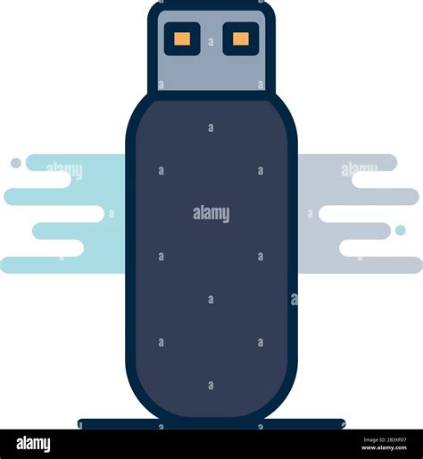 Usb Line Fill Block Style Icon Design Technology Equipment Hardware Data Information Digital