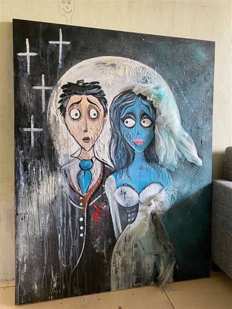 Труп невесты авторская картина по мотивам Тима Бертона