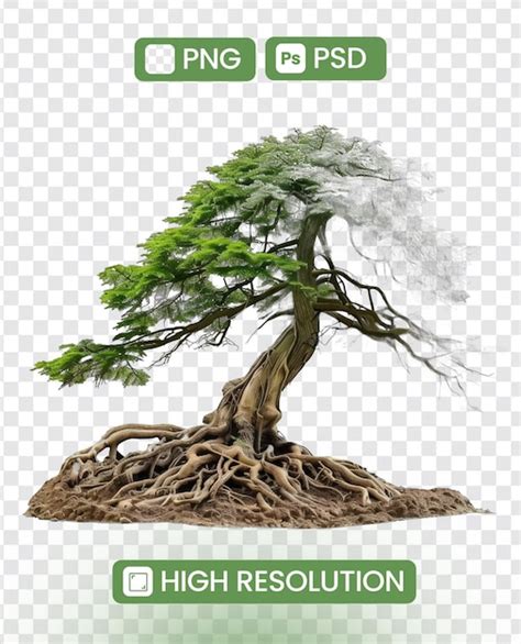 Premium PSD Tree With Visible Roots In The Ground Natural Beauty And Stability Captured In The