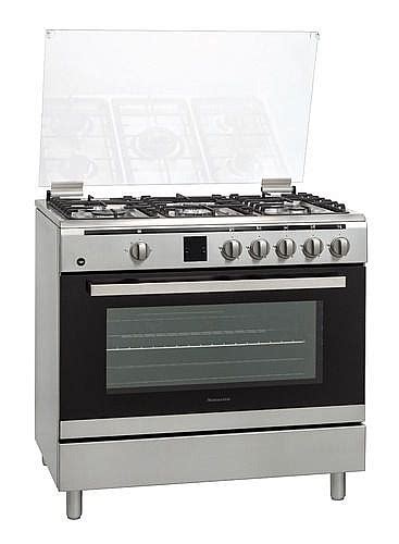 תנור אפיה 90 סמ שעובד על גז משולב כיריים גז נירוסטה נורמנדה Kl99600 Normande תנורי אפייה