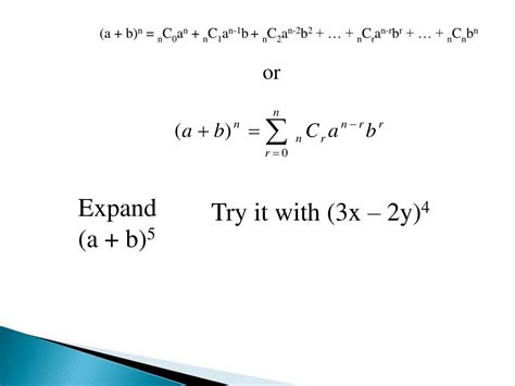 Ppt The Binomial Theorem Powerpoint Presentation Free Download Id