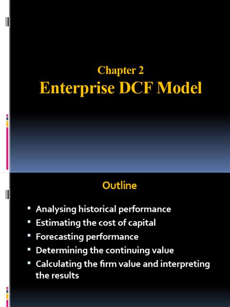 Chap 2 Enterprise Dcf Model Pdf Cost Of Capital Discounted Cash Flow