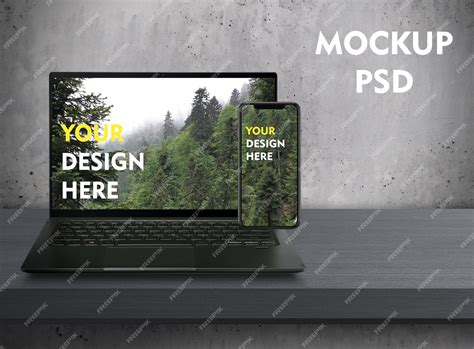 Premium Psd Laptop And Smartphone Mockup Psd