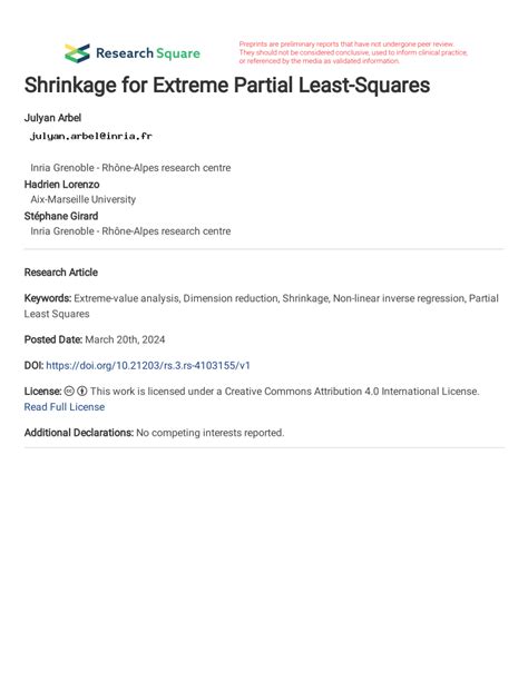 pdf shrinkage for extreme partial least squares