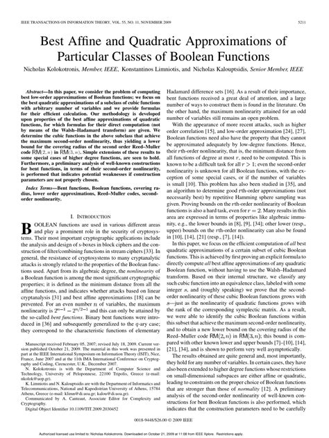 Pdf Best Affine And Quadratic Approximations Of Particular Classes Of