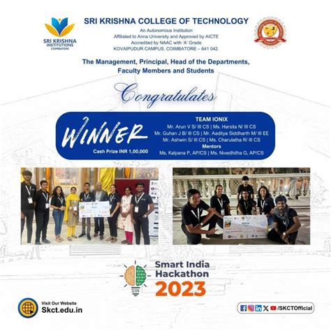 Dr Ram Kumar C On Linkedin Proudmoment Sih2023 Aicte Iic Skct