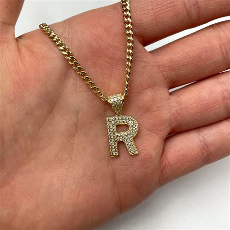 Letter R Cz Pendant Golden Hand Jewellery