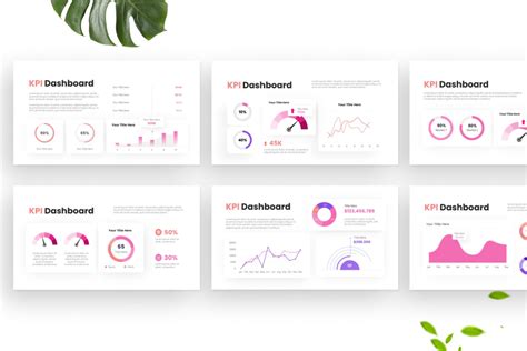 Simple Pink Kpi Dashboard Powerpoint Template Nulivo Market