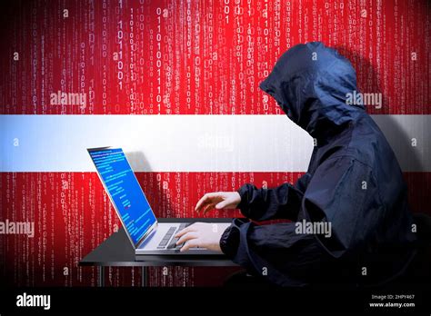 anonymous hooded hacker flag of latvia binary code cyber attack