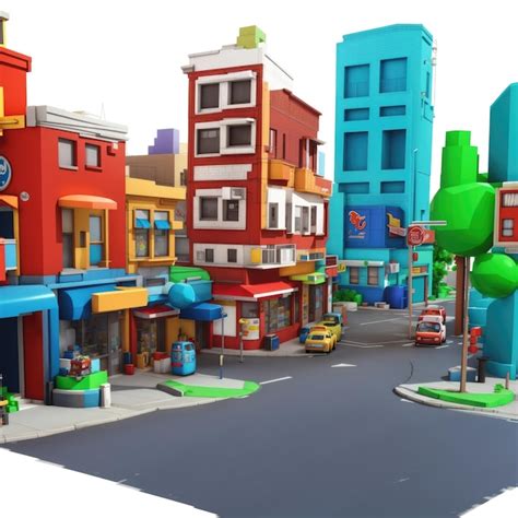 Cidade Dos Desenhos Animados Foto Premium