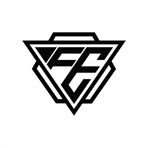 Fe Logo Monogram With Triangle And Hexagon Template 16578919 Vector Art