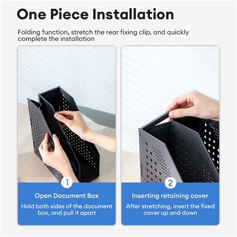 Deli Folding File Box Two Fold Desktop Document Book Storage Office