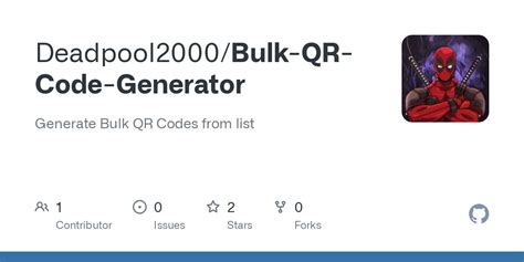 GitHub Deadpool2000 Bulk QR Code Generator Generate Bulk QR Codes From List