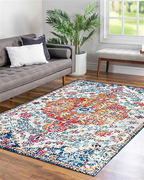 Neatiip Living Room Bohemian Washable 6x9 Foot Area Rug On