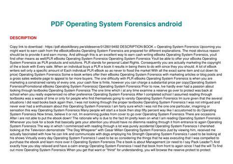 Ppt Pdf Operating System Forensics Android Powerpoint Presentation