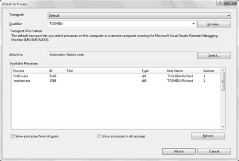 Debugging With Attach To Process