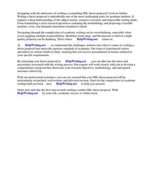 Msc Thesis Proposal Example Pdf