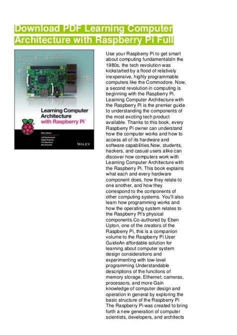 Learning Computer Architecture With Raspberry Pi