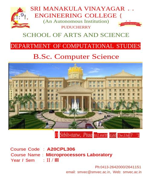 Lab Record For Microprocessors Pdf Assembly Language Computer Architecture