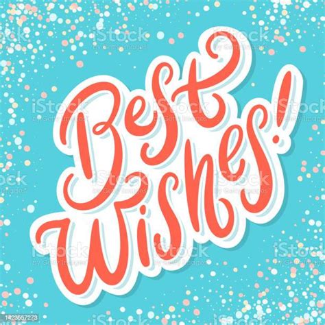 Best Wishes Greeting Card Vector Handwritten Lettering Stock
