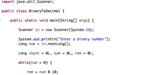 Programming Tutorials Java Program To Convert Binary To Decimal Number
