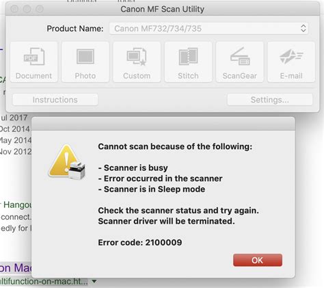 Cannot Scan On Mf 732 Cdw Error Code 2100009 Canon Community