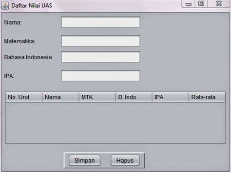 Java Netbeans Memasukkan Nilai Dan Menghitung Rata Rata Ke Tabel