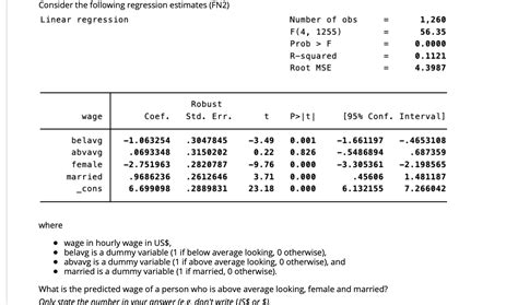 Solved QUESTION 36 Consider The Following Regression Chegg