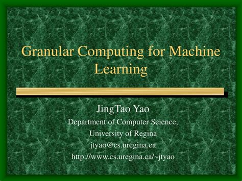 Ppt Granular Computing For Machine Learning Bridging Concepts And