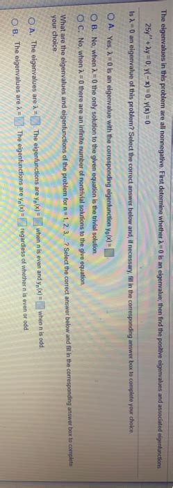 Solved The Eigenvalues In This Problem Are All Nonnegative Chegg