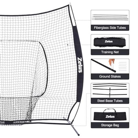 Zelus 7x7ft Baseball Net For Hitting And Pitching Practice And Training 7x7