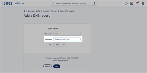 Shopify Help Center Connecting An Ionos Domain To Shopify
