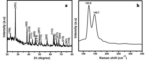 A Powder Xrd Pattern Of Te Nps B Micro Raman Spectrum