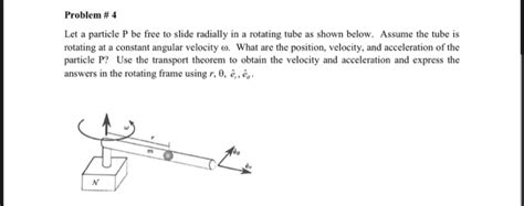 Solved Problem Let A Particle P Be Free To Slide Radially Chegg