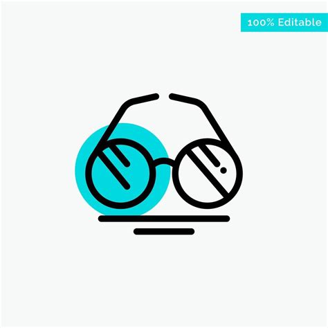 Glasses Eye View Spring Turquoise Highlight Circle Point Vector Icon