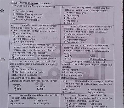 Solved Q Choose The Correct Answer Put Get Poll Chegg