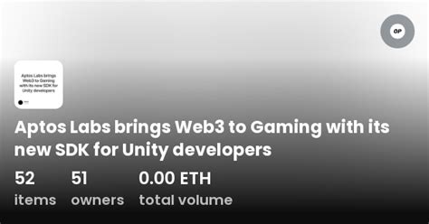 aptos labs brings web3 to gaming with its new sdk for unity developers