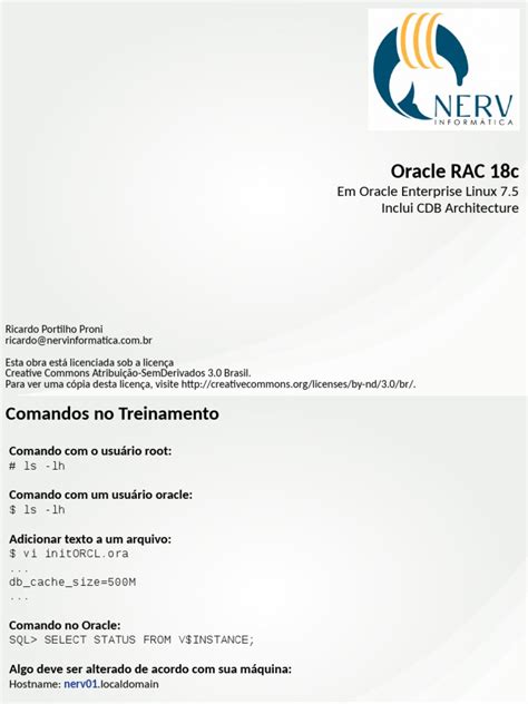 oracle rac 18c 2 comandos no treinamento comando com o usuario root ls