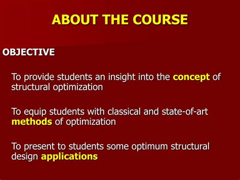 Ppt Lecture Series On Structural Optimization Powerpoint Presentation Id4848261