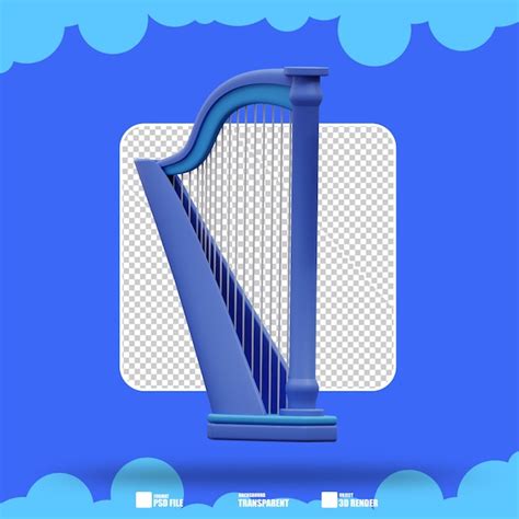 Premium Psd 3d Illustration Of Harp 3