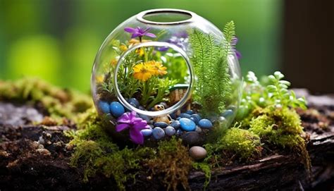Tree Nature In Glass Boul Premium Ai Generated Image