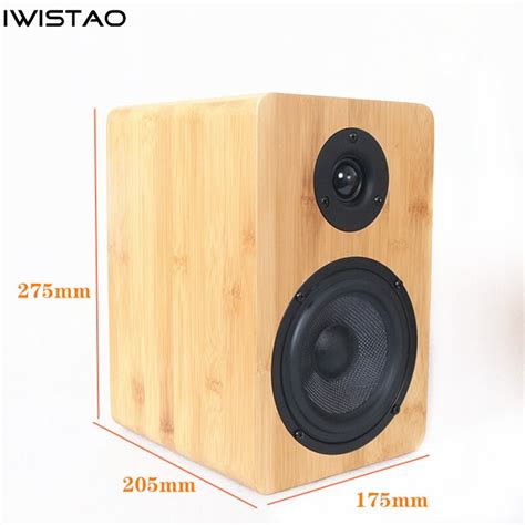Iwistao 5 인치 2 Way 책장 스피커 패시브 서라운드 데스크탑 홈 시어터 대나무 캐비닛 하이파이 오디오