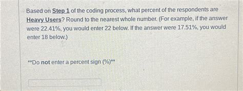 Based On Step 1 ﻿of The Coding Process What Percent