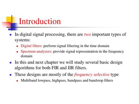 PPT Chapter FIR Filter Design PowerPoint Presentation ID