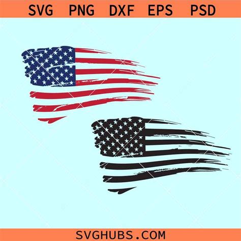 Distressed Usa Flag Svg Png Tattered Flag Svg American Distressed